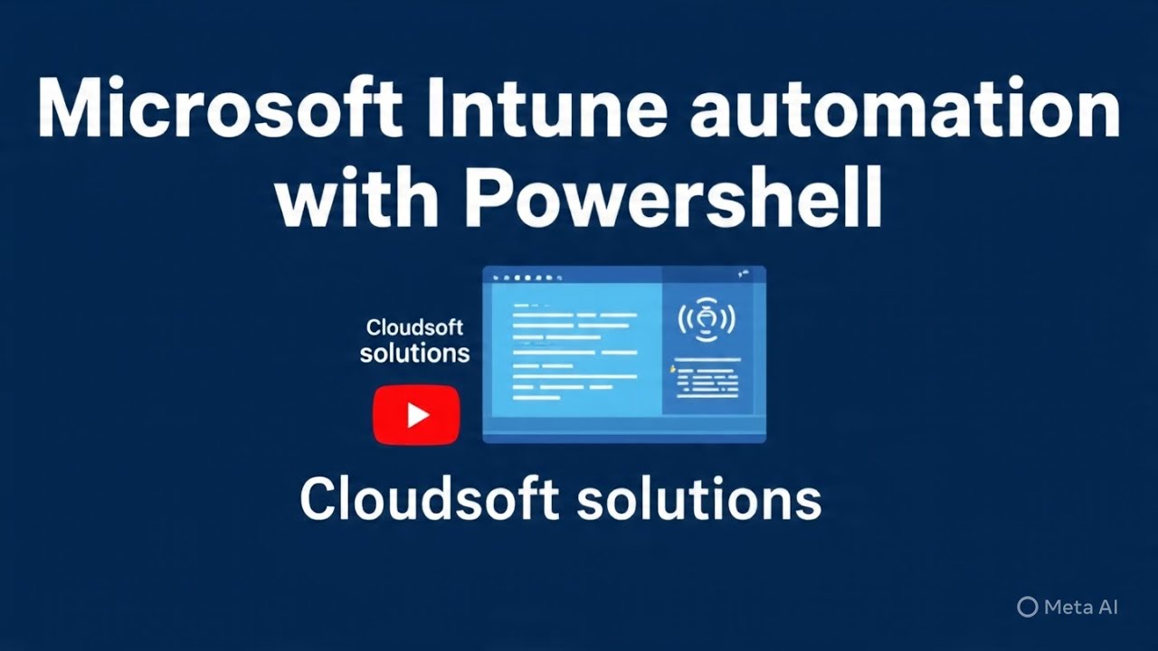 Microsoft Intune automation with Powershell , Graph API #intune #powershell #cloudsoft