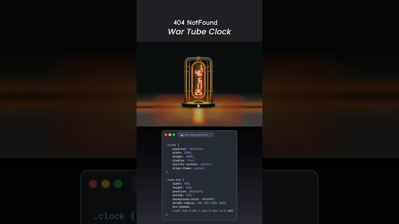 War Tube clock #coding #python #javascript #code #developer #codes #animation #js #games