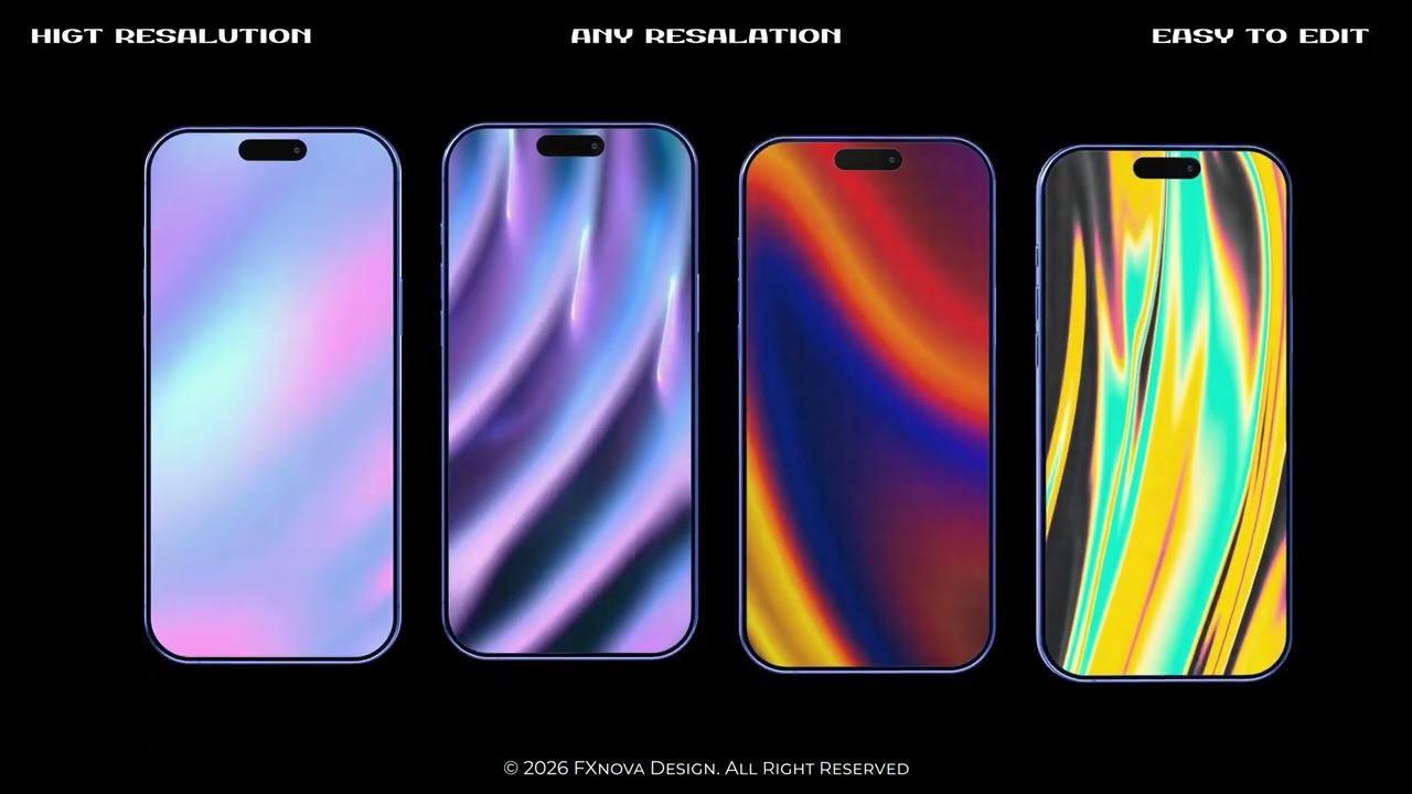 Holographic Liquid Gradient Grain Backgrounds - Elements | After Effect Template