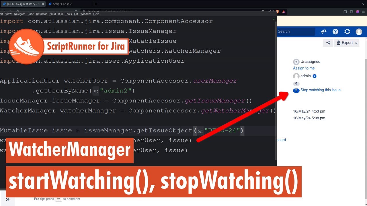 ScriptRunner for Jira - Add and Remove Watchers
