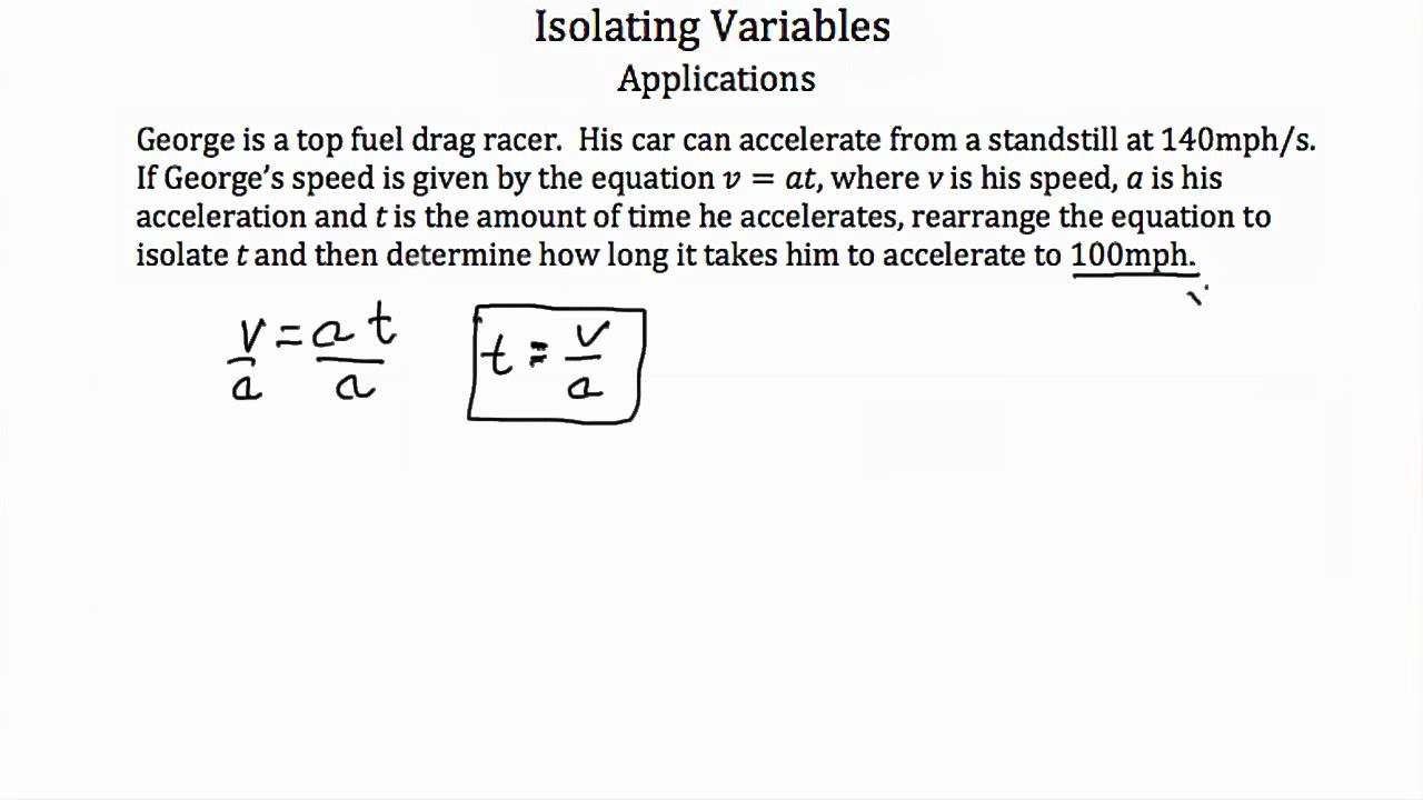 Isolating a Variable