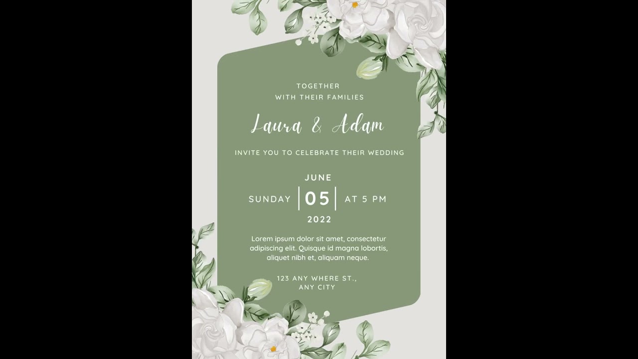 Digital Wedding Invitation with RSVP | Green Sage White Floral Wedding Invitation | evites.me