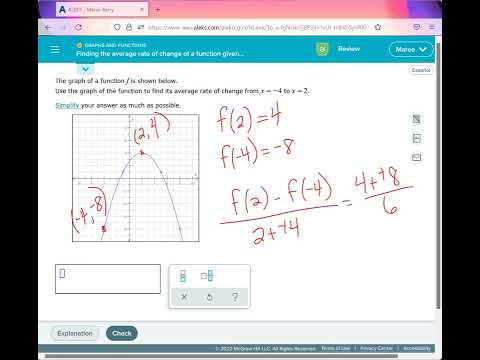 Finding the average rate of change of a function given its graph
