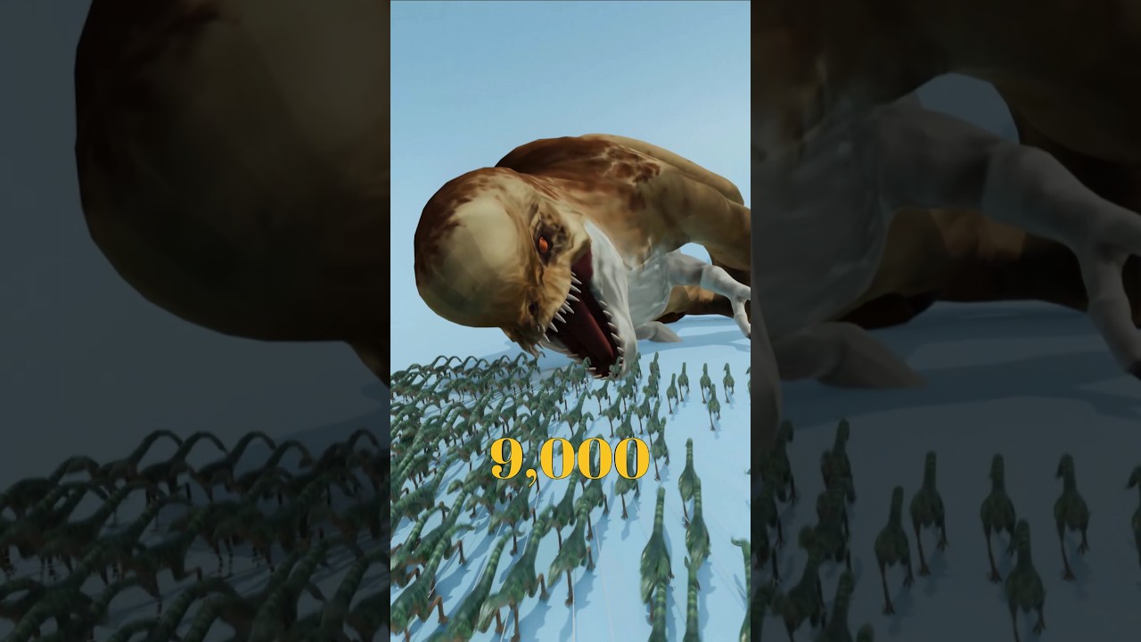 Compsognathus Pulling a Distortus Rex vs Tyrannosaurus Rex Pulling a Distortus Rex