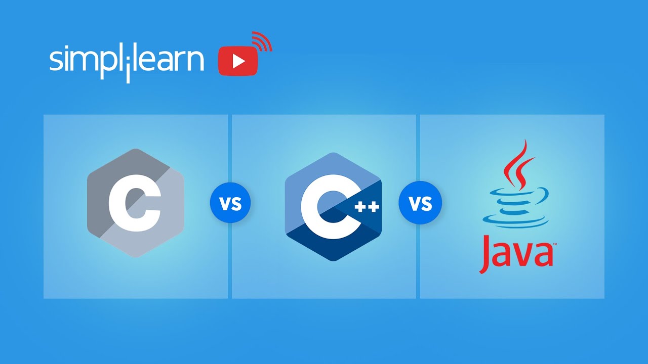 C vs C++ vs Java | Difference Between C, C++ & Java | Programming Languages Comparison | Simplilearn
