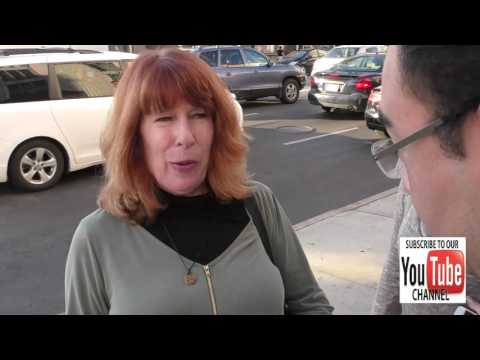 Jeanne Russell talks about memories of Florence Henderson outside Mel's Diner in Hollywood
