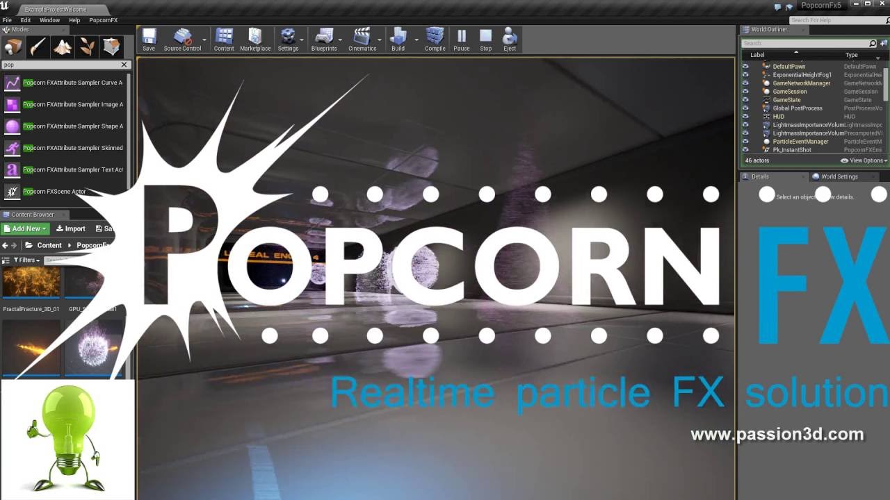 Unreal Engine 4 PopCornFX Test particules spatial layer