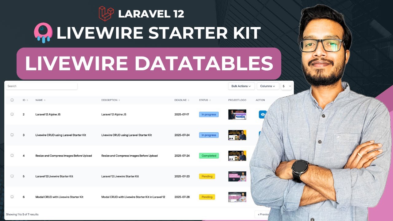 Build a Powerful Livewire DataTable in Laravel 12 with Livewire Starter Kit | Livewire DataTables