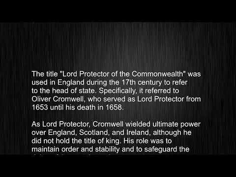 What's the meaning of Lord Protector of the Commonwealth?