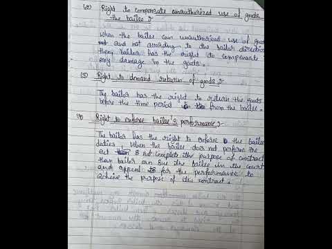 What is Bailment?Rights of Bailer under Indian contract Act 1872 #legal #ballbstudents #handwriting