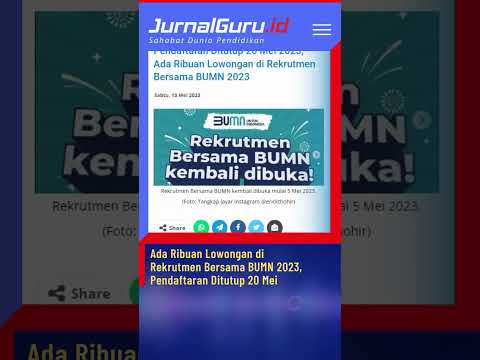 Pendaftaran Ditutup 20 Mei 2023, Ada Ribuan Lowongan di Rekrutmen Bersama BUMN 2023
