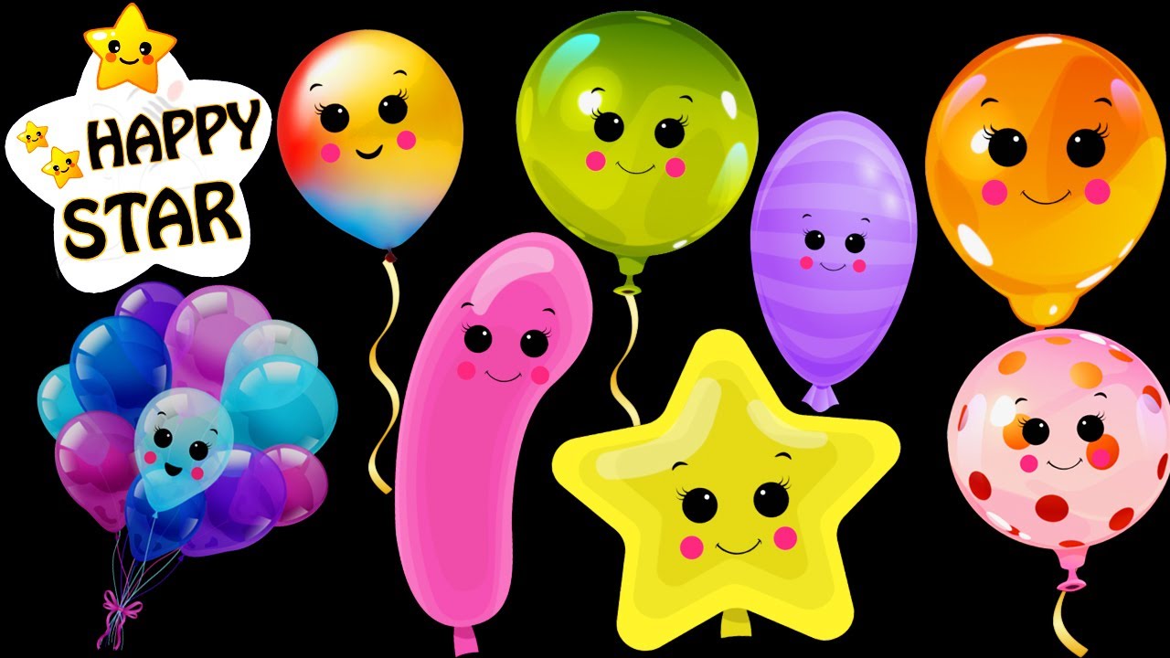 Happy Star Dancing Balloons Dance Party - The Balloon Fun Dance Animation - Baby Sensory video