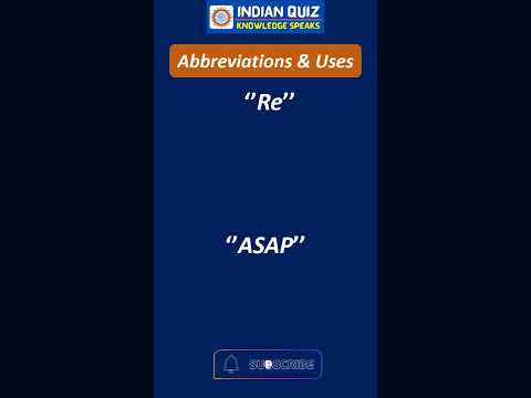 RE & ASAP Abbreviation Definition | #shorts #Indianquiz