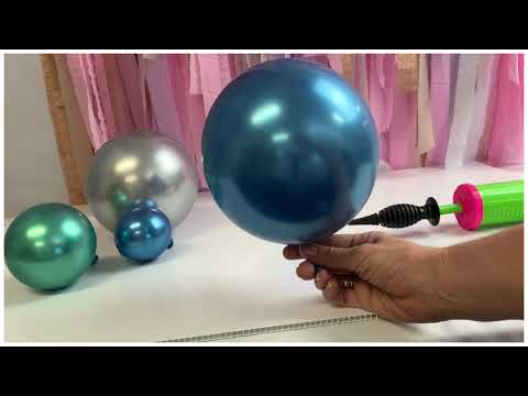 Inflating Qualatex 7" Chrome Balloons