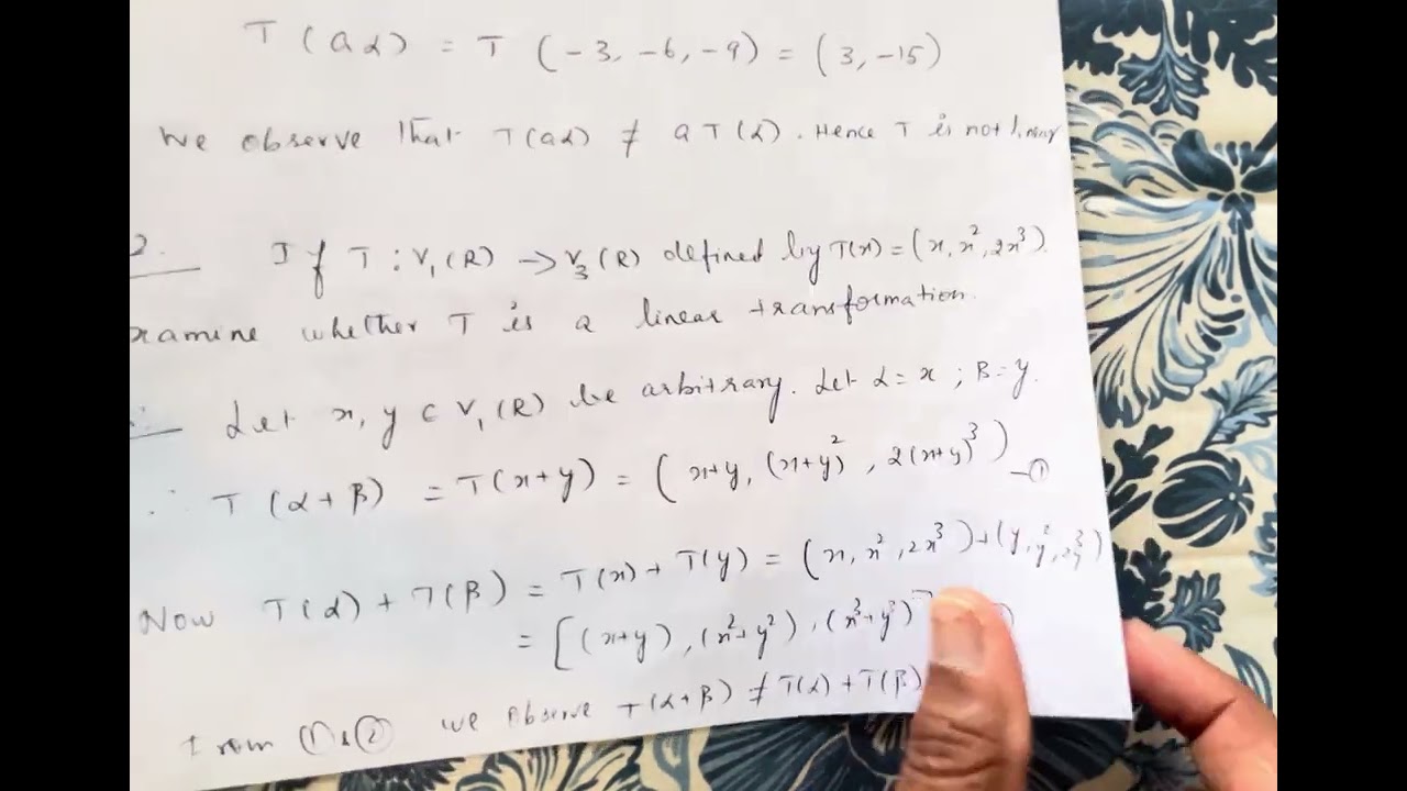 Solved problems in Linear transformation/step by step solution/Vector space 