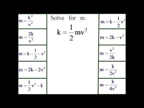 If k=mv²/2 Then m = ...