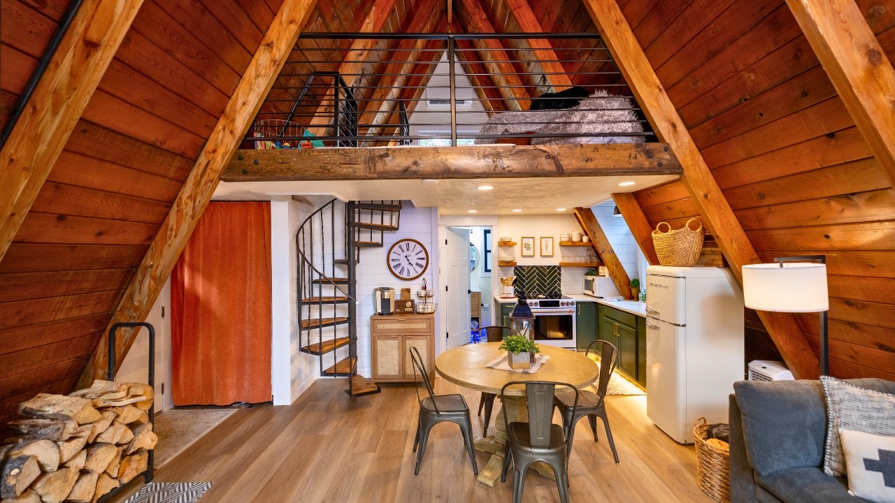 This Small Cozy A-Frame Cabin Inspires! Is it Better than a Tiny House?