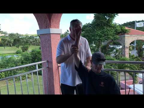 Houston Chiropractor Dr Gregory Johnson Adjusting Son Greg's Right Shoulder In US Virgin Islands