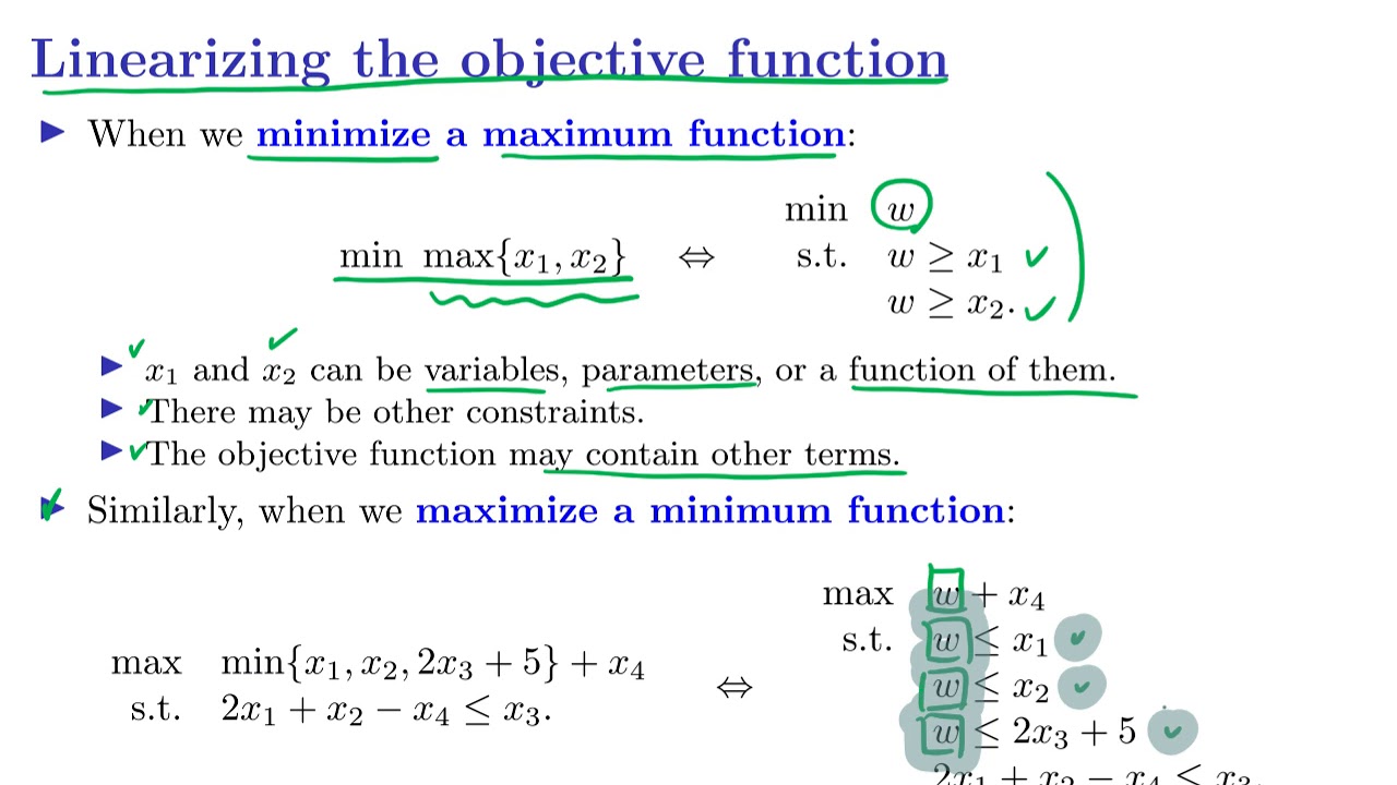 [OR1-Modeling] Lecture 4: Nonlinear Programming #7 Linearizing max min functions