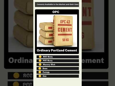 Use Of OPC and PPC Cements | Civil Engineer |🛑 #shorts #civilengineering