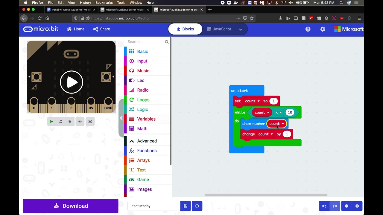 Learning Microbit Part Eight - Loops
