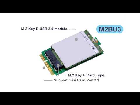 M2BU3 (M.2 key B USB 3.0 module to mini card Rev 2.1 Adapter)
