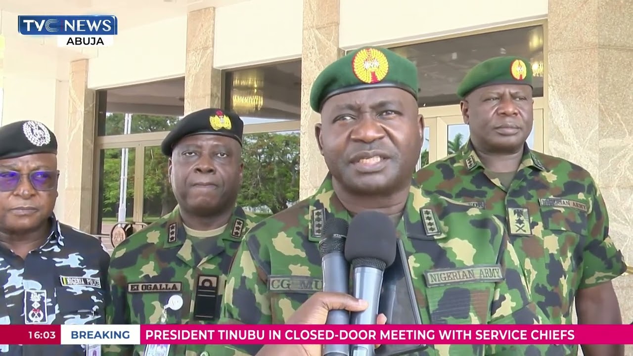 President Tinubu Meets With Service Chiefs, IGP In Abuja