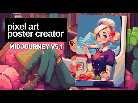 MidJourney Niji 5 Prompts for pixel art posters for game design and more