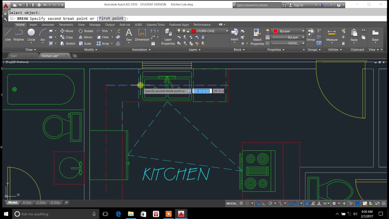 autocad break command explained - autocad line break tutorial