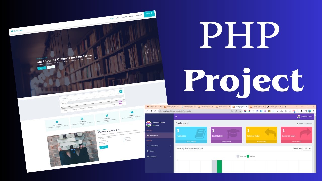 Library Management System in PHP - HTML CSS JavaScript -Free