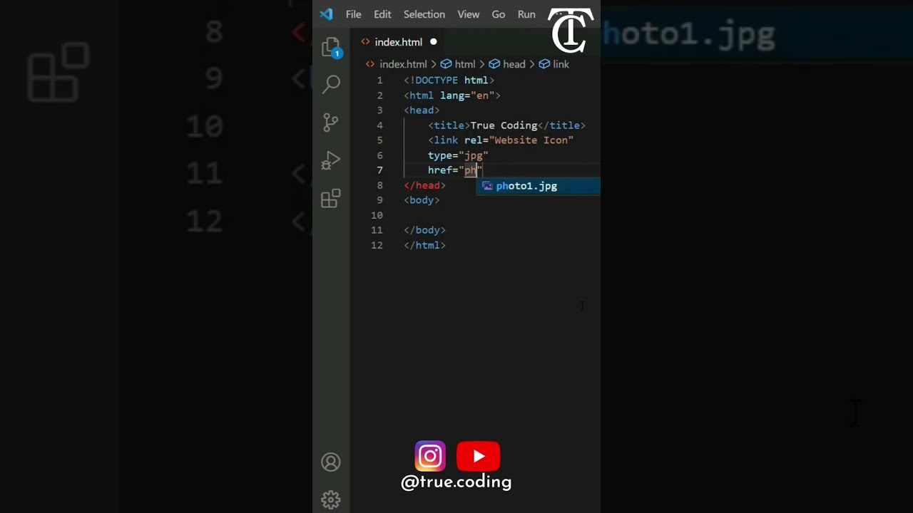 Add or Change Website Icon | Website Icon | true.coding | #html #css #coding #tech #new #learncoding