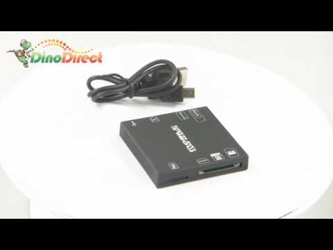 4 Slots USB SD MMC RS-MMC T-Flash Card Reader Black CR506 - dinodirect