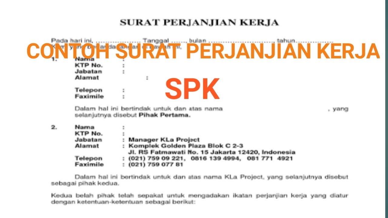 Example of Employment Agreement Letter (SPK)