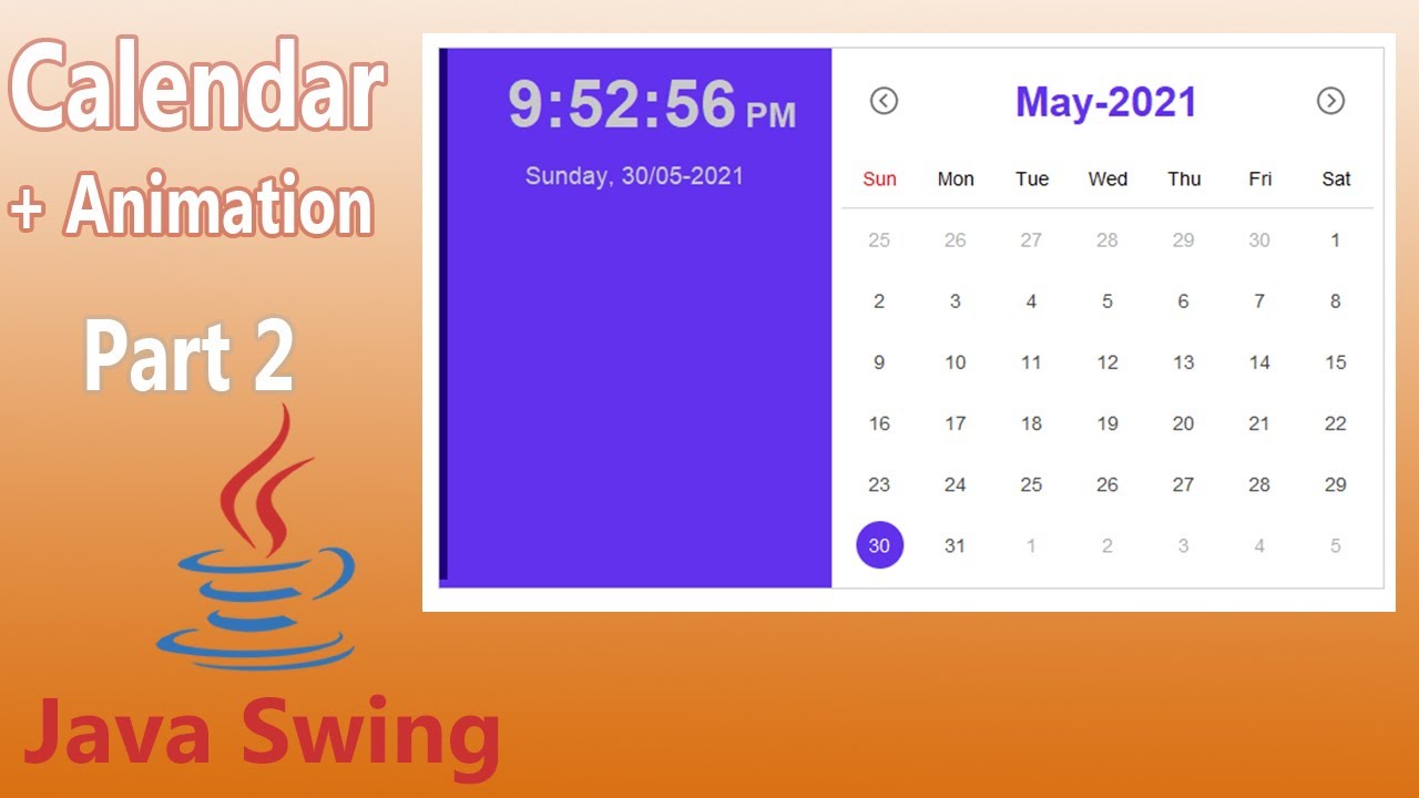 Java Swing - Calendar ( Part 2 )