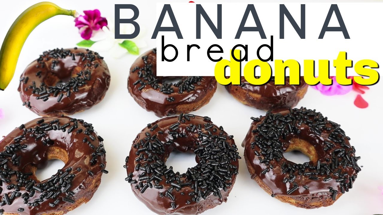 Baked Banana Bread Donuts | Best Ever Chocolate Glaze | Quick Easy breakfast Treats Recipe