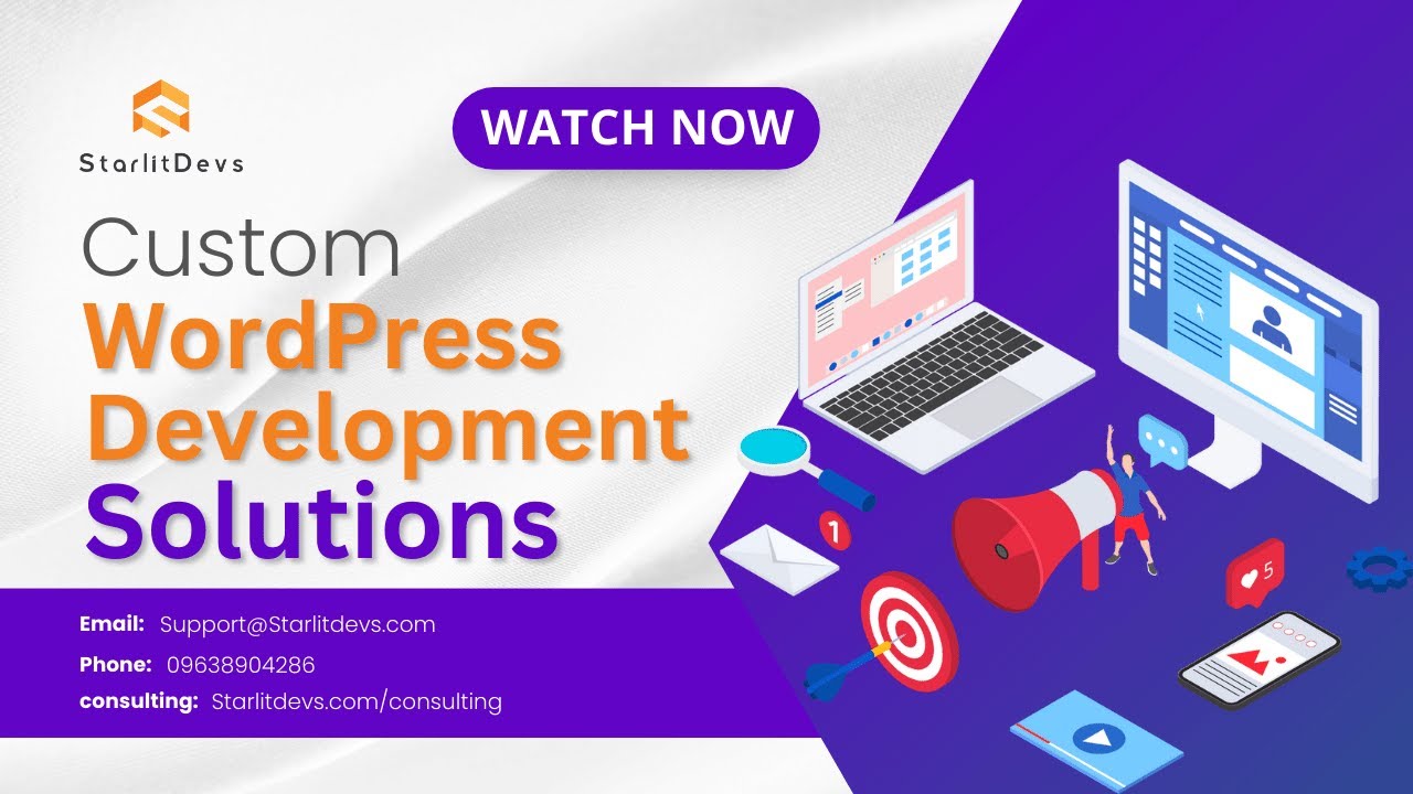 Get custom wordpress development services by starlitdevs today for your business.