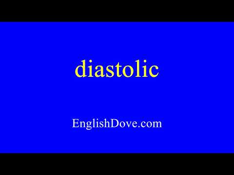 How to pronounce diastolic in American English