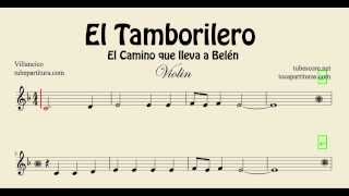El Tamborilero Partitura de Violin El Camino que lleva a Belén The ...
