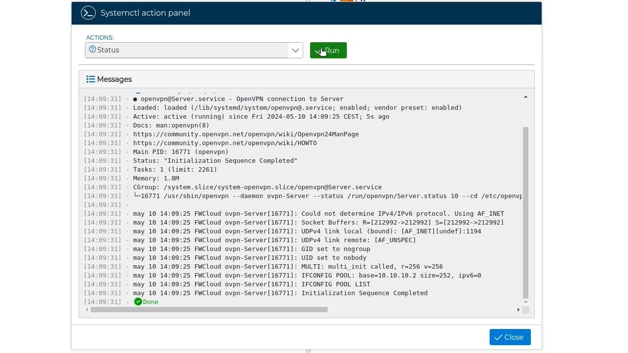 FWCloud-UI: The utility Systemctl