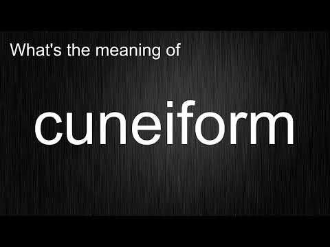 What's the meaning of "cuneiform", How to pronounce cuneiform?