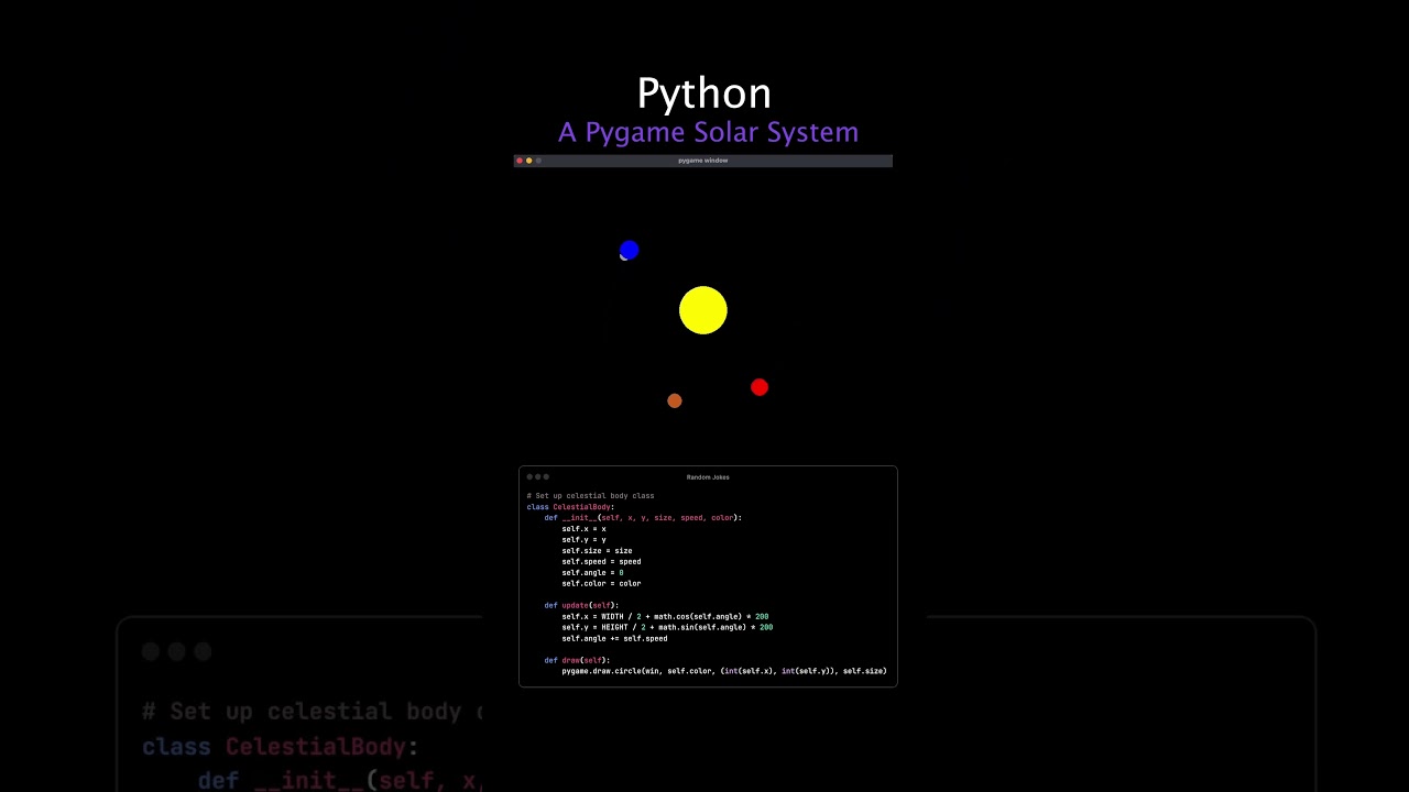 Orbit the Sun: A Pygame Solar System | Python | Pygame