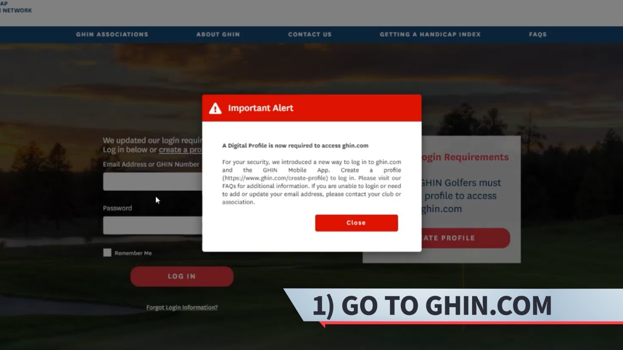 2021 USGA GHIN Digital Profile Setup