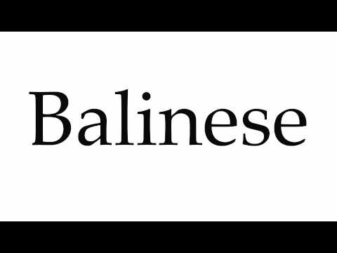 How to Pronounce Balinese