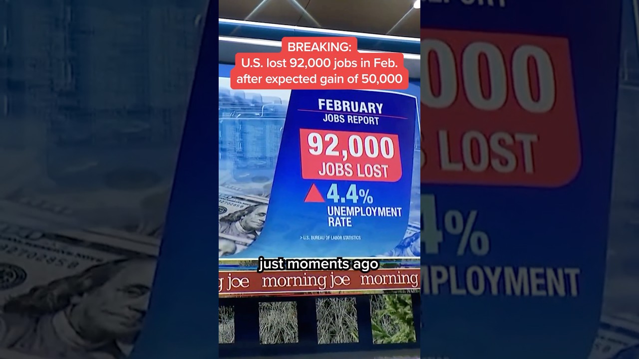 U.S. lost 92,000 jobs in Feb. after expected gain of 50,000