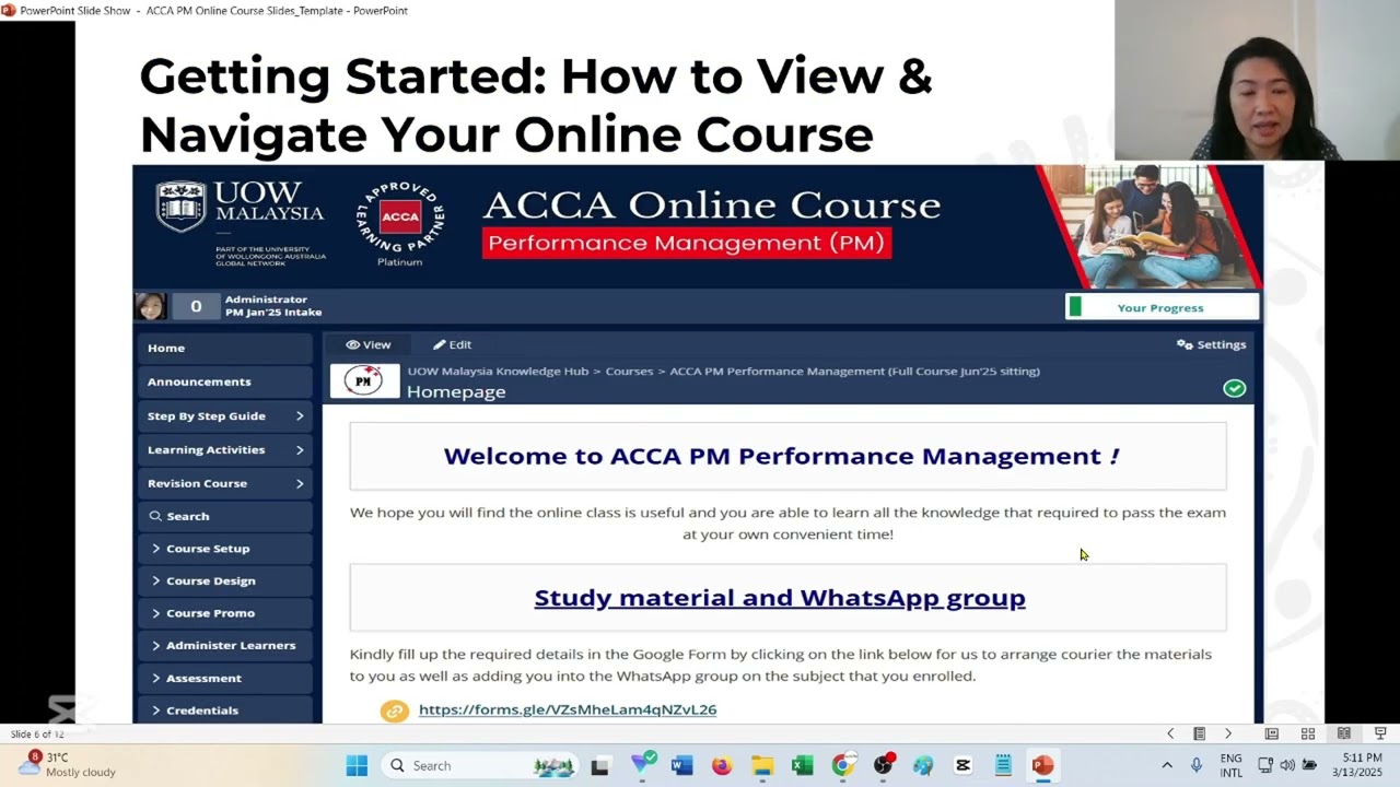 ACCA PM Performance Management (Full Course Sep'25 sitting) | UOW Malaysia Knowledge Hub