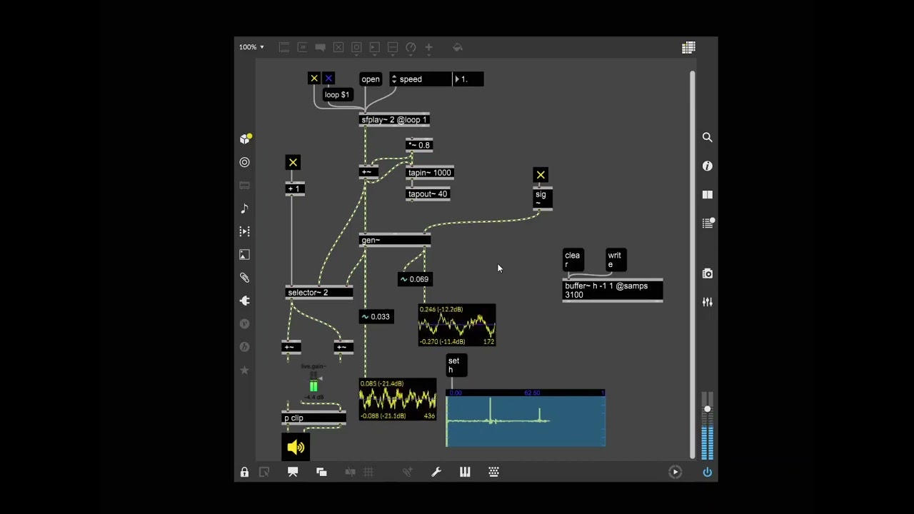 feedback cancelleer  max/msp gen