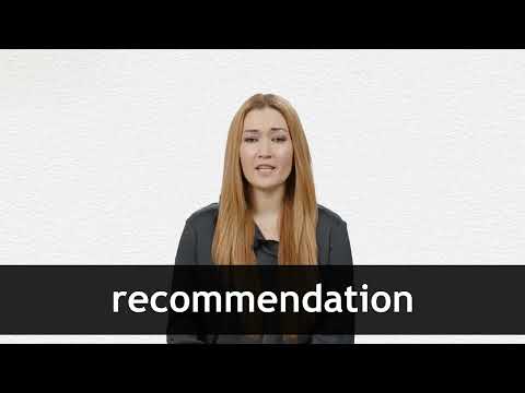 RECOMMENDATION definition and meaning | Collins English Dictionary