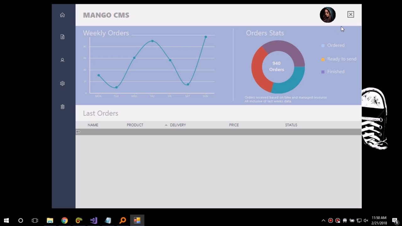 How to design a dashboard application using Bunifu Framework and WinForms