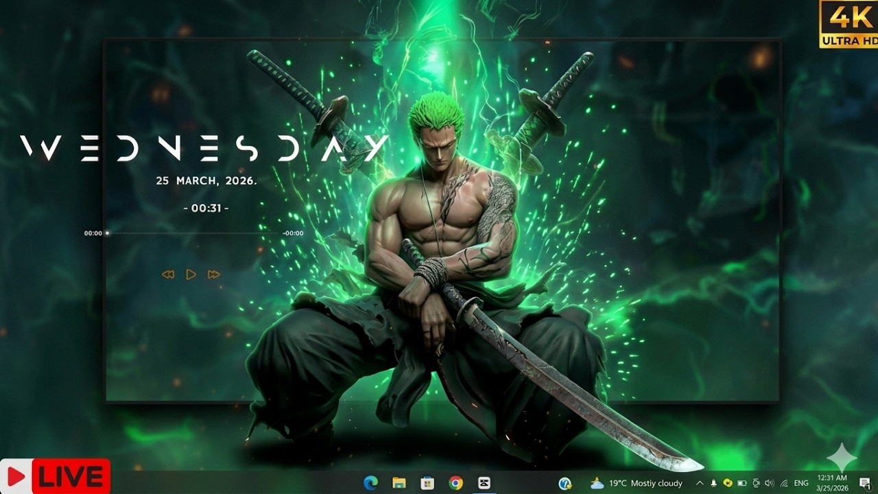 Zoro Live Wallpaper 4K 🔥 One Piece Animated Wallpaper for PC | Free Download
