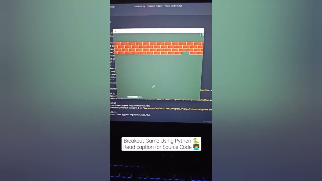 breakout game using python (source code)